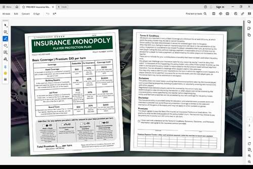 Insurance Monopoly | Game add-on for Personal Finance Classrooms by FI ...