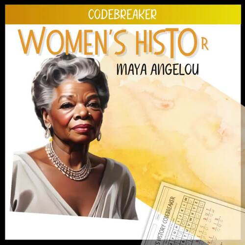 Women's History Month | Maya Angelou | Codebreaker Worksheet Elementary
