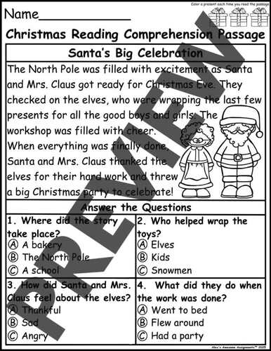 10 Christmas Reading Comprehension Passages Set 2 | 1st, 2nd, and 3rd Grade