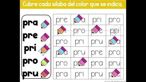 Sílabas trabadas PR DIGITAL Actividades en español Google Slides Seesaw