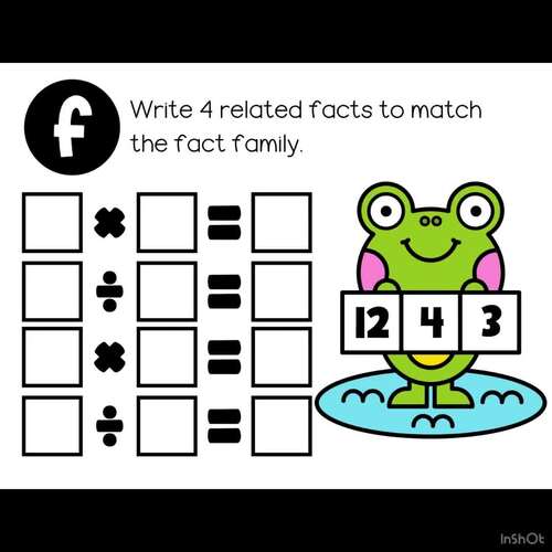 Multiplication + Division Fact Families Task Cards for 3rd Grade