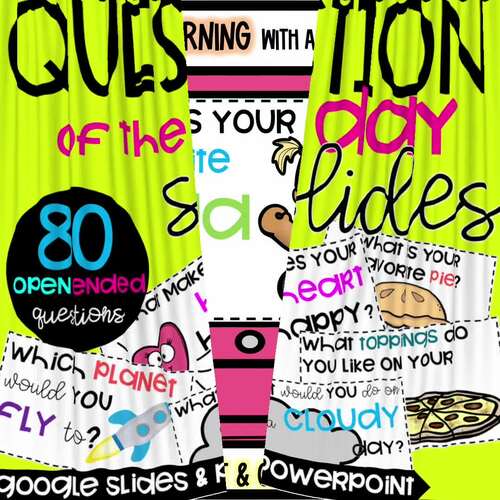 Question of the Day Slides | Digital Open Ended Question | Conversation ...