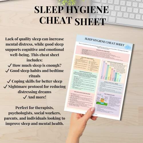 Sleep Hygiene Cheat Sheet, sleep journal, sleep habits, sleep cycle ...
