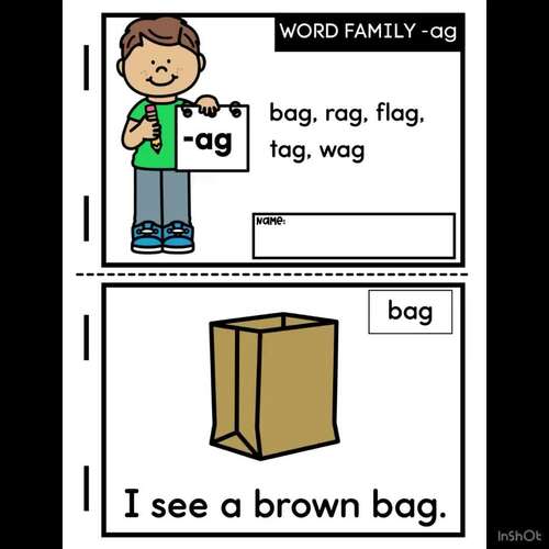 CVC Word Family 'ag’ No Prep Phonics Printable Activities | TPT