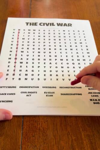 Civil War Word Search Puzzles Worksheet Activity BUNDLE by Wanderboard ...