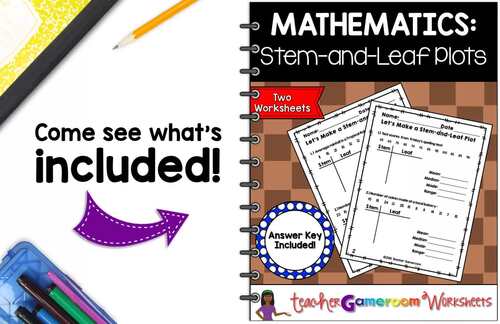 Making a Stem and Leaf Plot with Mean, Mode, Median, Range Worksheets