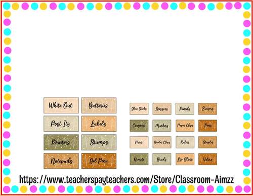 Teacher Toolbox Labels, Boho Neutral Teacher Toolbox Labels, Back to School