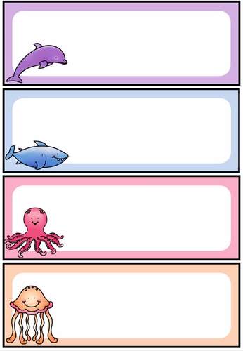 Name Labels -Editable | Sea Animals by Little Hands Early Learning