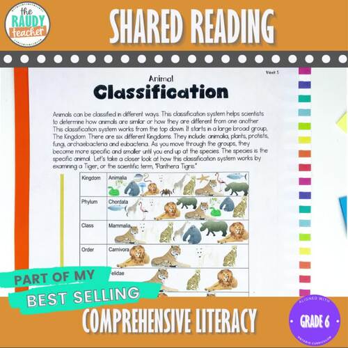 Shared Reading Passage & Lessons - Ontario Gr 6 Science - Animal ...