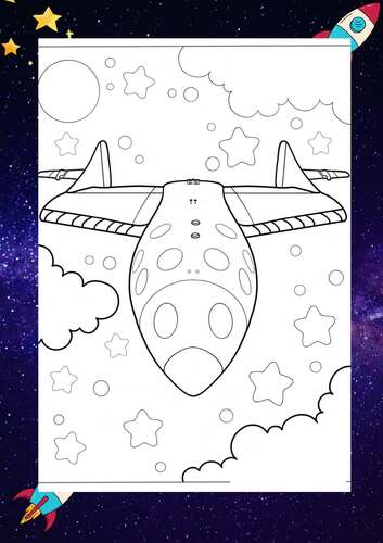 Exploring the Cosmos: Rocket Coloring Pages by FUN SKILLS STUDIO ENGLISH