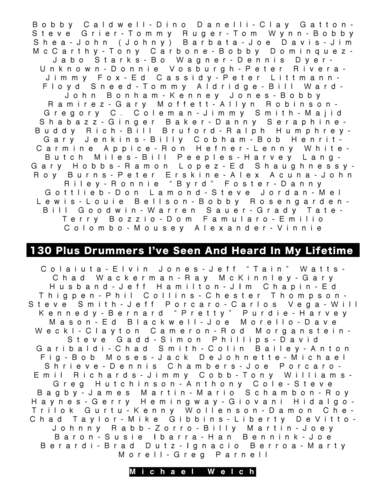 Free Video Preview of 130 Drummers I've Seen And Heard In My Lifetime