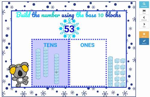Place Value To 100 (building numbers) Boom Cards Winter Math Digital ...