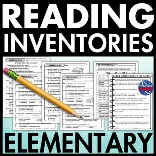 Reading Interest Inventory Attitude Parent Survey Back to School Activities