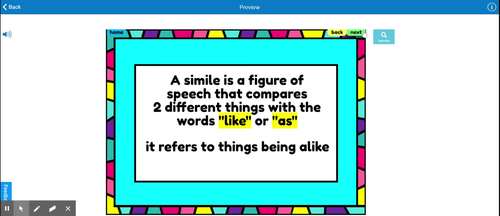 Similes activities figurative language BOOM CARDS digital resources