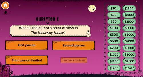Halloween Author's Point of View Game Show Activity by ABCD Teacher Tour