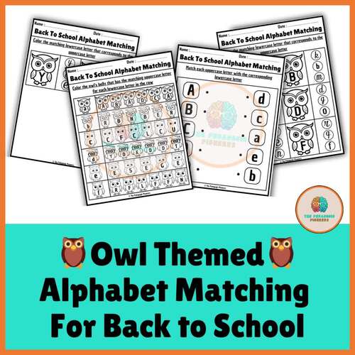 Black and White Owl Letter Matching | Back to School Owl Alphabet ...