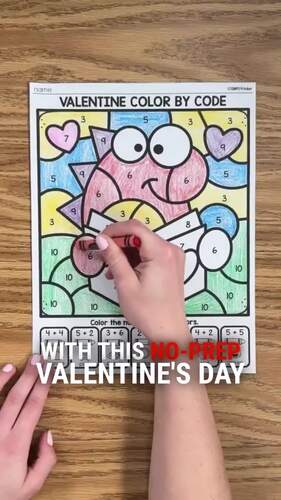 Valentine’s Day Addition Worksheets, No-Prep February Math Activities ...