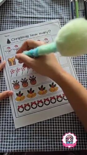 Christmas How Many? Count & Write Numbers 1-10 Worksheets | Math