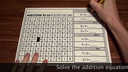 Addition to 10 Mystery Pictures by A Spoonful of Learning | TPT