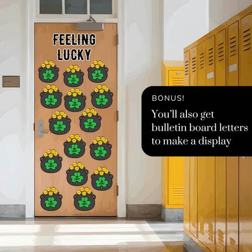 I am Lucky Because Pot of Gold Craft St Patricks Bulletin Board March ...
