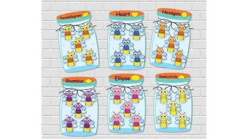 Firefly in a Jar Shapes Sorting Activities, 2D Shapes Center, Summer ...
