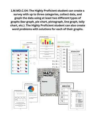 First Grade Math Packet – Graphing, Tally Marks & Operations Printable