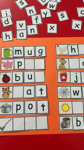 CVC Word Cards with boxes by The Learning RoomABC | TPT