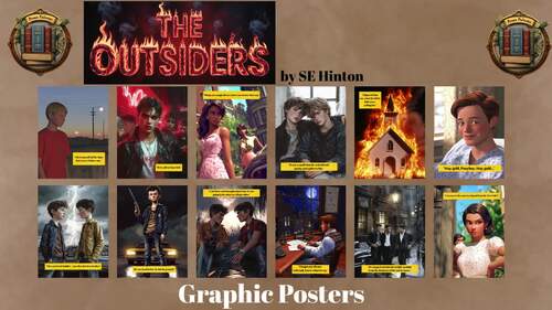 THE OUTSIDERS by SE Hinton - PDF PNG Graphic Posters-Classroom Decor