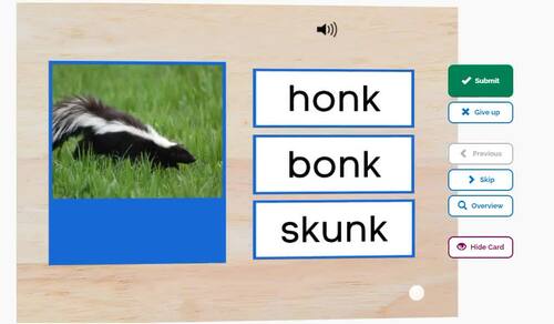 SK Blend Words Label Picture Match Montessori Blue Language Boom Cards DL