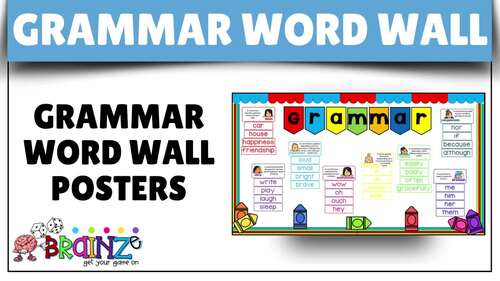 Parts of Speech Word Wall Anchor Charts | Grammar Posters for All Grades