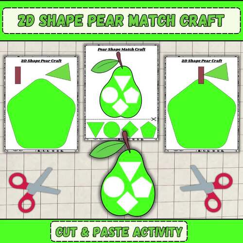 2D Shape Fruit Match Craft Bundle | Shape Recognition Activities | Cut ...
