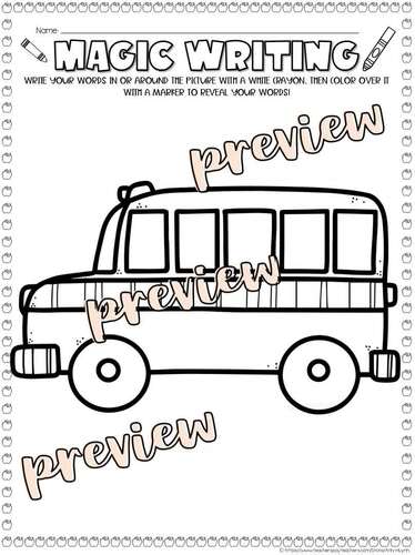 Back to School - Magic Writing for Word Work Centers and Spelling Practice