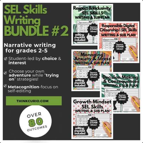 SEL Writing Activity Pack: Respect, Stress, Inclusivity Sub Plan 2nd ...