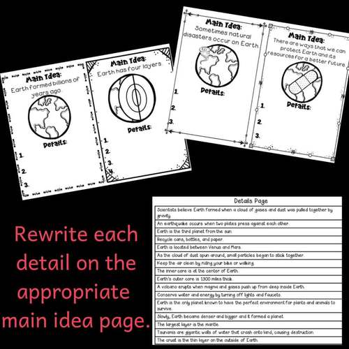 Main Idea and Supporting Details Foldable Craftivity | Central Idea