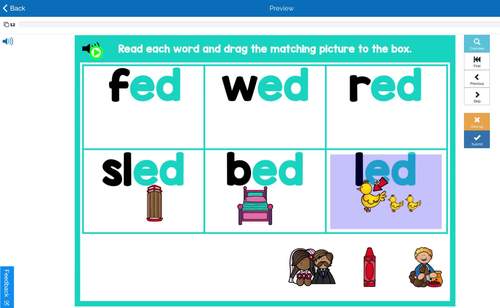 Ed Word Family Boom Cards™ by Freckled in Kinder | TPT