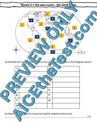 Examples of marine ecosystems -Review/ Practice Questions - AICE Marine AS