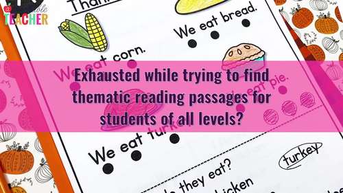 Thanksgiving Emergent Readers for Reading Levels A-E by A Teachable Teacher