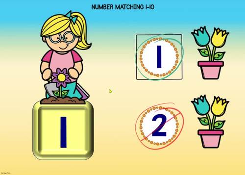 Spring Math Boom Cards Number Recognition 1 to 10 - Flowers by Hajar Tots