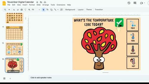 November Digital Calendar & Morning Meeting | Google Slide Work for ...