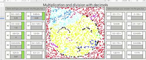 Digital Math Pixel Art | 5th Grade Fluency Multiplying and Dividing ...