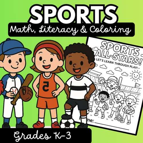 Sports Activity Booklet K-2 | Math, Literacy, SEL & Coloring | Sports ...
