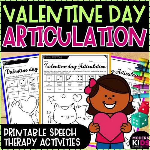Valentine Day Articulation Worksheets - Printable Speech Therapy Activities