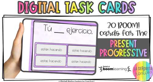 Present Progressive Digital Task Card Activity | BOOM Card | Presente ...