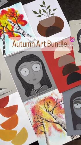 Autumn Art Bundle: Middle School Art Projects for Fall & Halloween