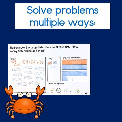 Ocean Addition and Subtraction Story Problems Word Problems Within 20 Math