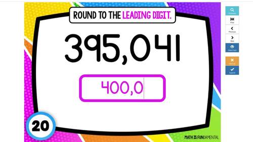4th Grade Rounding to the Leading Digit Boom™ Cards | Distance Learning