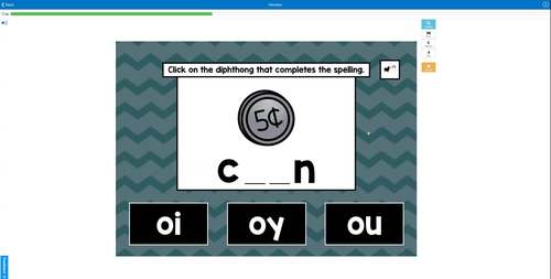 Diphthongs Phonics Boom Cards Interactive Digital Task Cards by First ...
