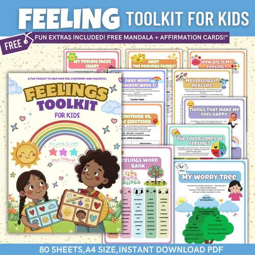 Feeling Toolkit For Kids, Kids Coping Skills Toolkit, Child Therapy ...