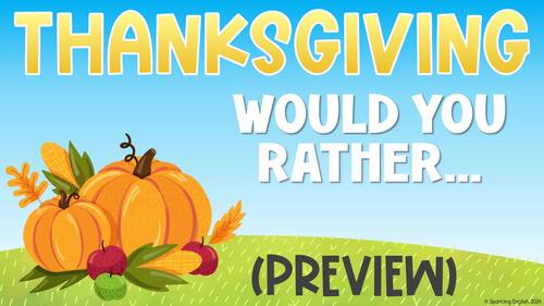 Would You Rather Activity - Thanksgiving Edition - Fun Fall Activity ...