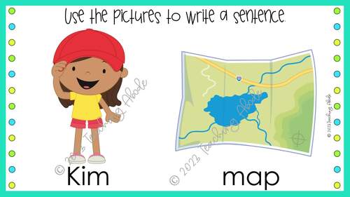 Sentence Writing CVC Decodable Picture Prompts With Digital Resource
